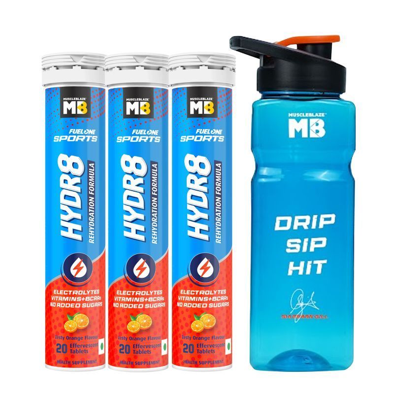 Buy MuscleBlaze Fuel One Sports Hydr8 Tablets - Zesty Orange (Pack Of 3 ...