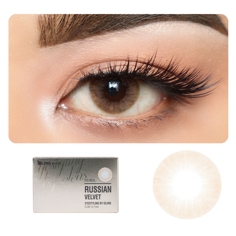 Buy O-Lens Russian Velvet Monthly Coloured Contact Lenses - Brown (0.00 ...