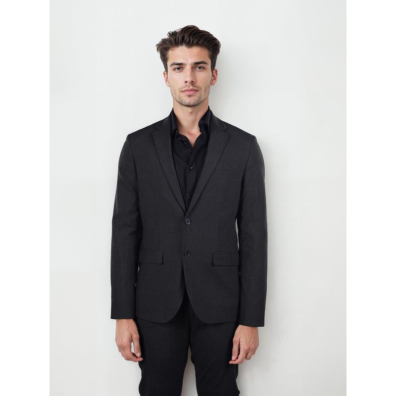 Buy CELIO Men Grey Solid Slim Fit Polyester Suit Blazers Online
