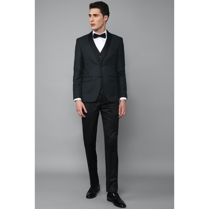 Louis Philippe Men Black Slim Fit Print Party Suit Set Of 3 Buy