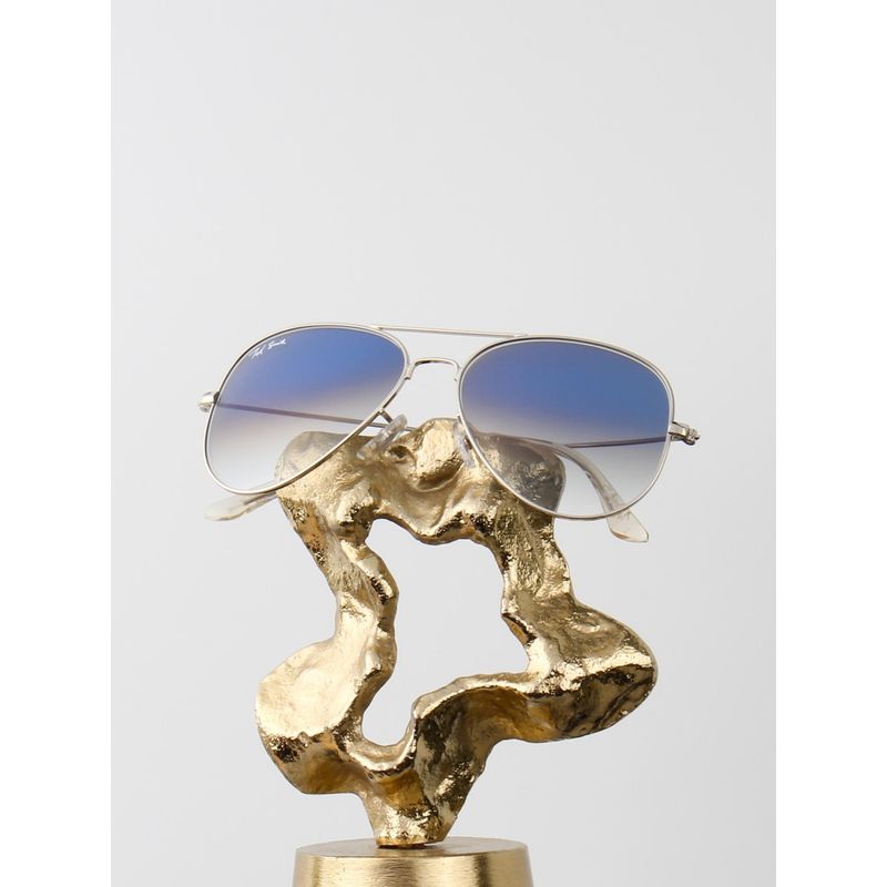 Buy Ted Smith Unisex Aviator Sunglasses Silver Metal Frame Blue Graded ...