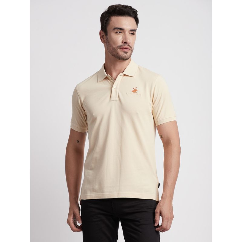 Buy Beverly Hills Polo Club Core Pique Beige Polo T-Shirt Online