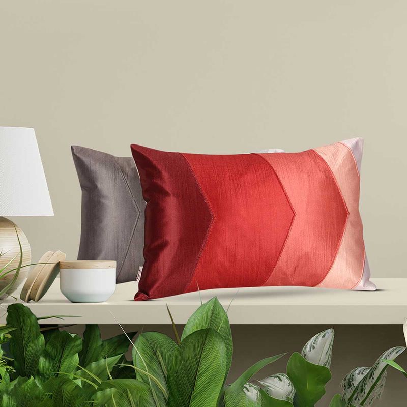 Buy Sivya by Home Colorblock Rectangular Cushion Cover Multi-Color ...
