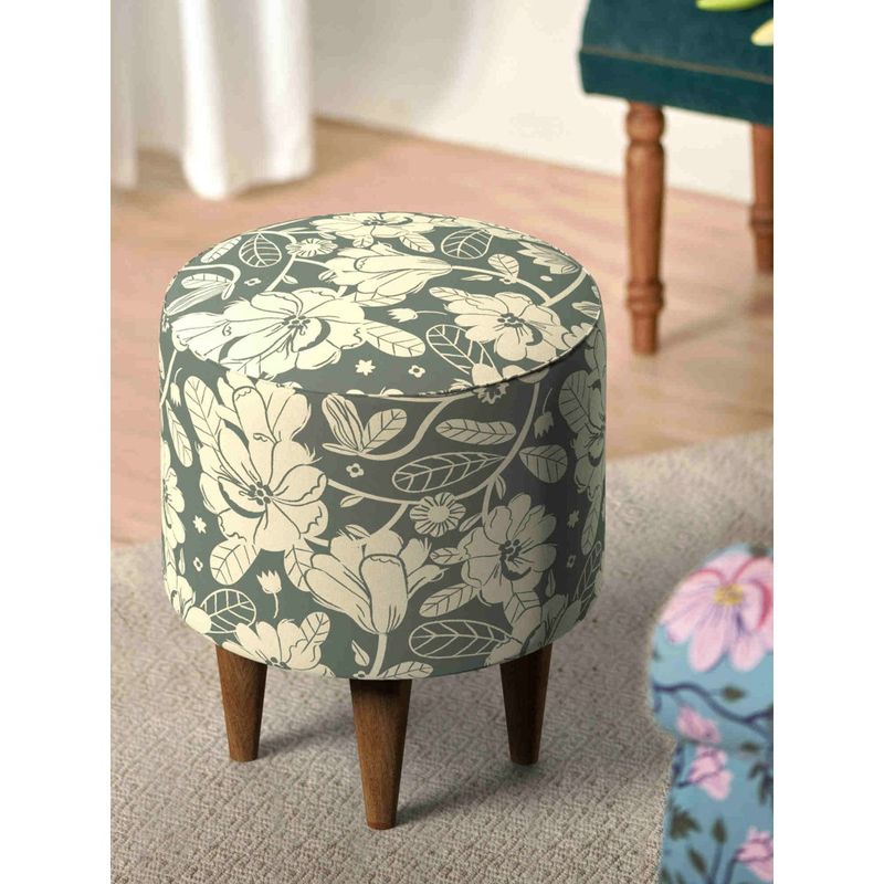 Buy Chumbak French Pouffe - Grey Garden Online