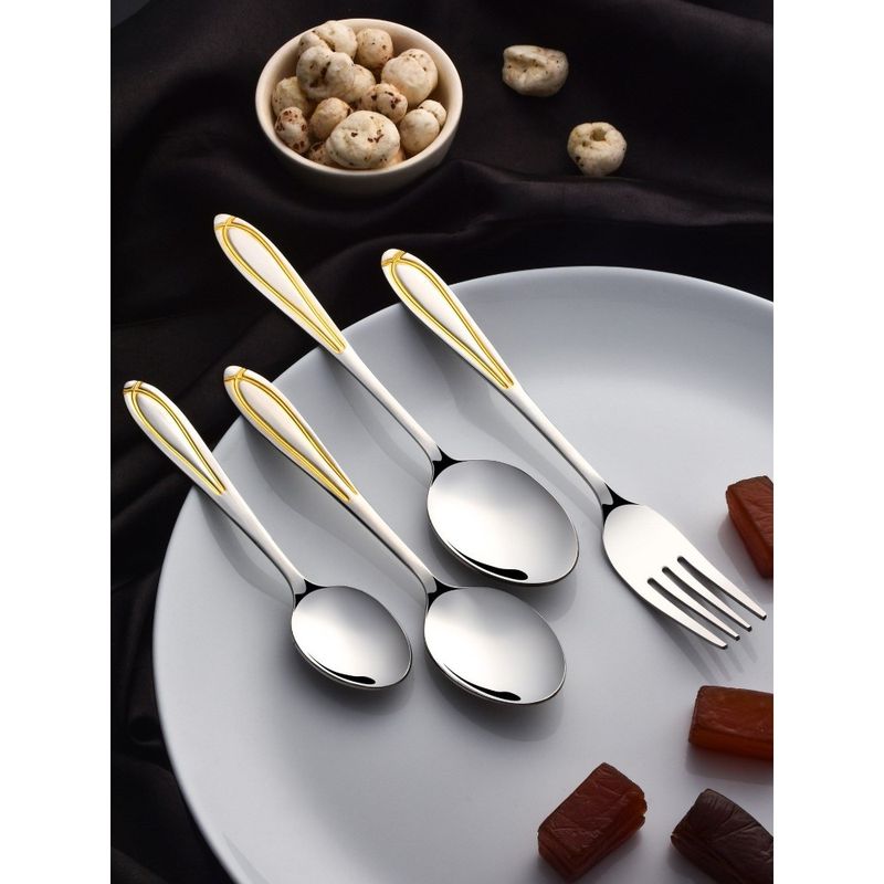 Buy FNS Classic 24 Karat Gold Plated 24 Pcs Cutlery Set with ...
