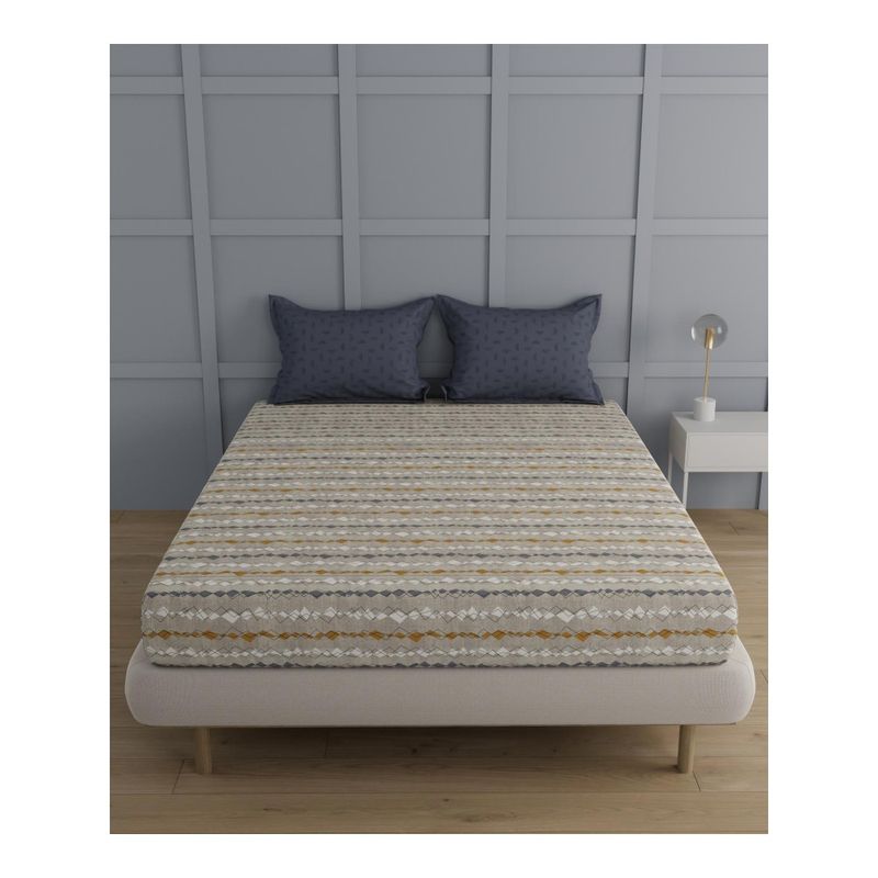 Buy MYTRIDENT Classic King Sheets Cotton 210 Tc 3 Piece Bedsheet Set ...