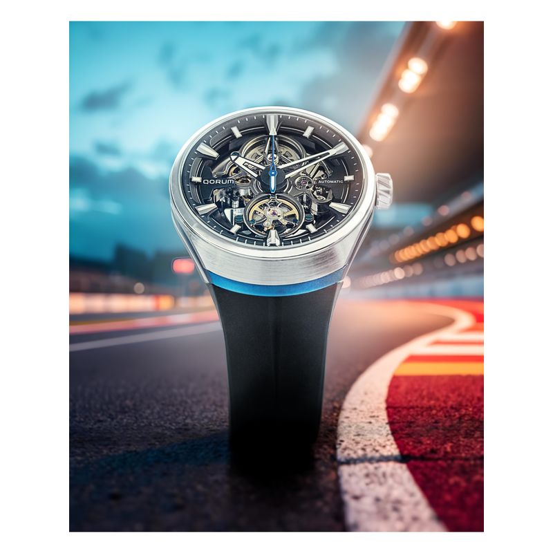 Buy Qorum Equinox Men’s Skeleton Black Dial Watch (QI 6004 G-3-Black ...