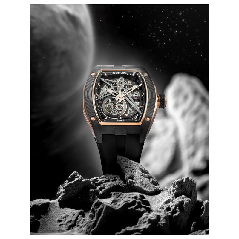Buy Qorum Equinox Men’s Skeleton Black Dial Watch (QI 9108 G-Black Dial ...
