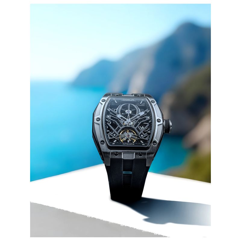 Buy Qorum Equinox Men Skeleton Black Dial Watch (QI 9191 G-3-Black Dial ...