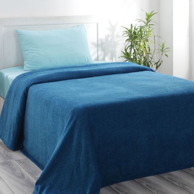 Buy Maspar Colorart Charlotte Yarn Dyed Texture 310gsm Blue Single Bed ...