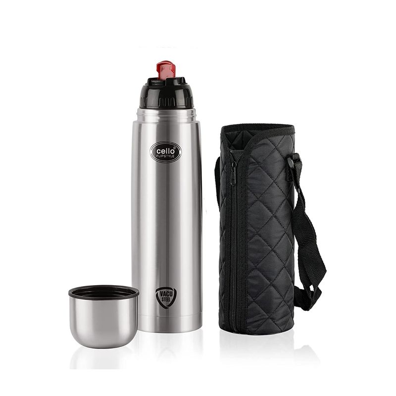 Buy CELLO Flip Style Stainless Steel Water Bottle With Thermal Jacket ...