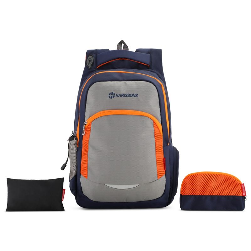 Buy Harissons Xeno Unisex Navy Blue Backpack (Set of 4) (M) Online