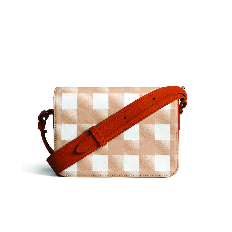 Buy DailyObjects Rusty Pumpkin Gingham Sol Box Shoulder Crossbody Bag ...
