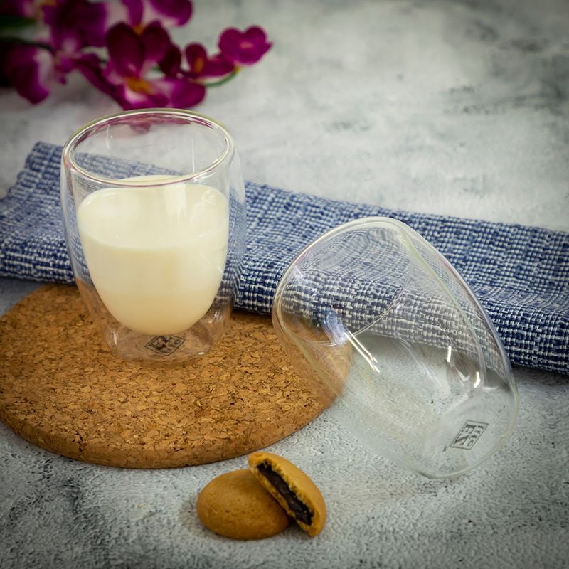 Buy EZ Life Borosilicate Double Wall Round Glass - Transparent - 300 ml ...