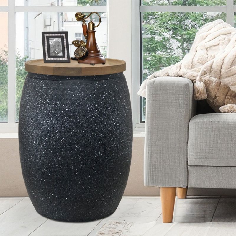 Buy Metalsmith Black Iron Storage Side Table with Wooden Lid Online