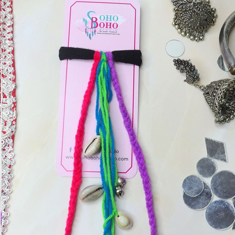 Buy Soho Boho Studio Multi-Colortassel Beach Boho Babe Hair Tie Online