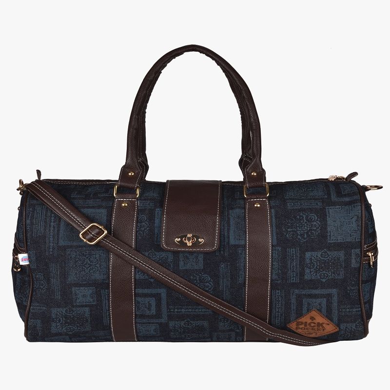 Pick Pocket Blue Denim Printed Duffle Bag: Buy Pick Pocket Blue Denim ...