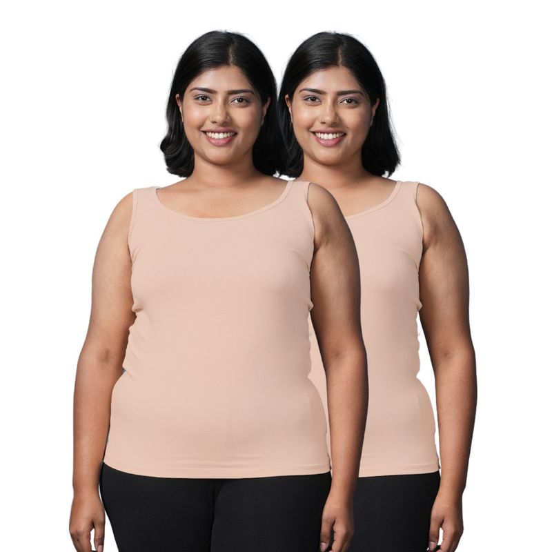 Buy Adira Plus Size Inner Tank Style Camisole with Wide Shoulder Beige ...