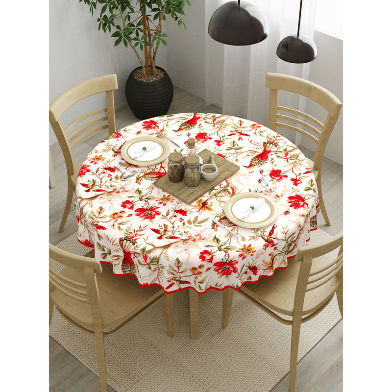 Buy The Home Story 100% Cotton 4 Seater Round Table Cover 60x60 Inches ...