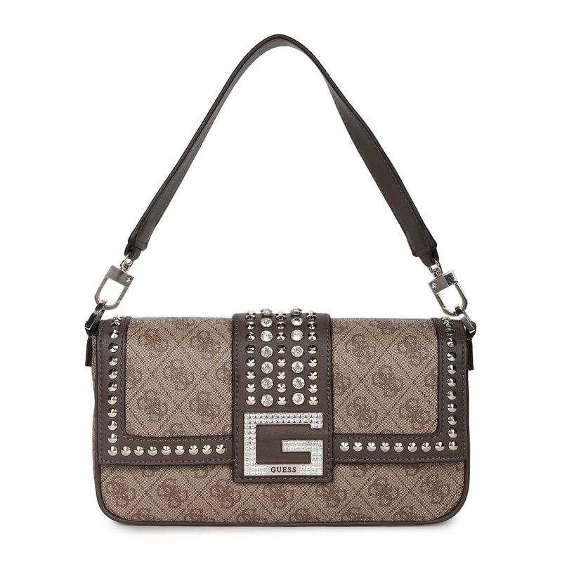 Buy Guess LOGO BLING Brown Satchels Online