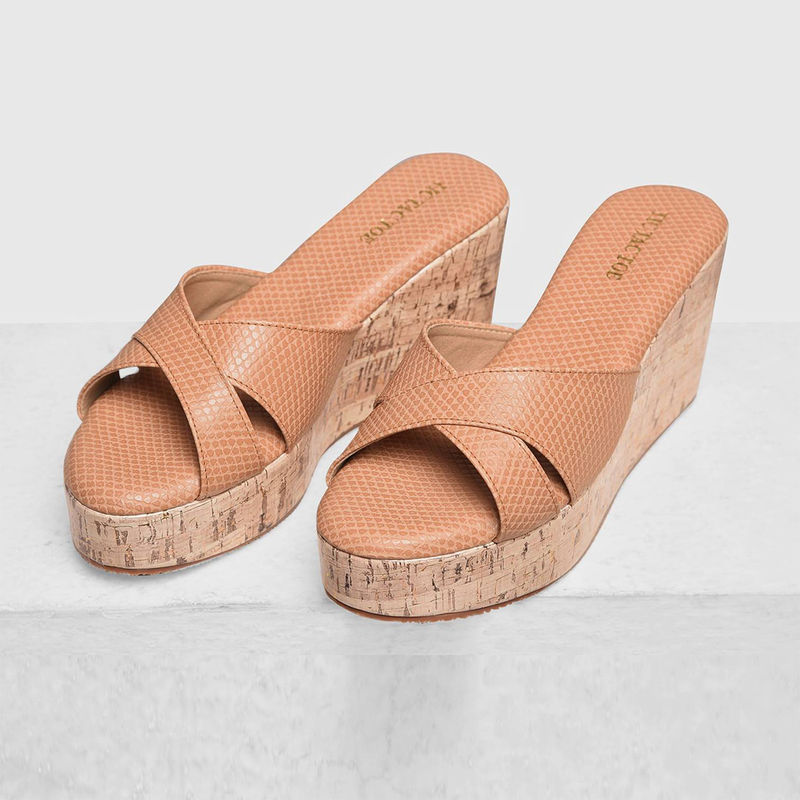 Tic Tac Toe Beige Cross Wedges: Buy Tic Tac Toe Beige Cross Wedges ...