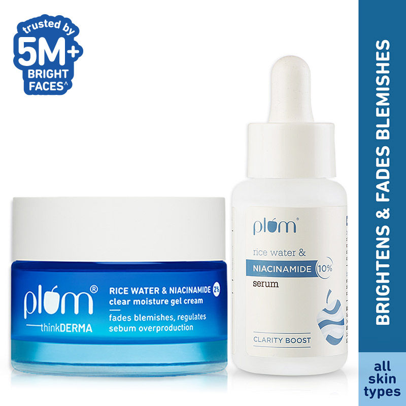 Buy Plum Niacinamide Serum & Moisturizer Duo With Rice Water - Fades ...
