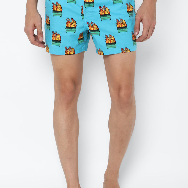 American Eagle Men Blue Dumpster Fire Stretch Boxer Short Blue: Buy ...