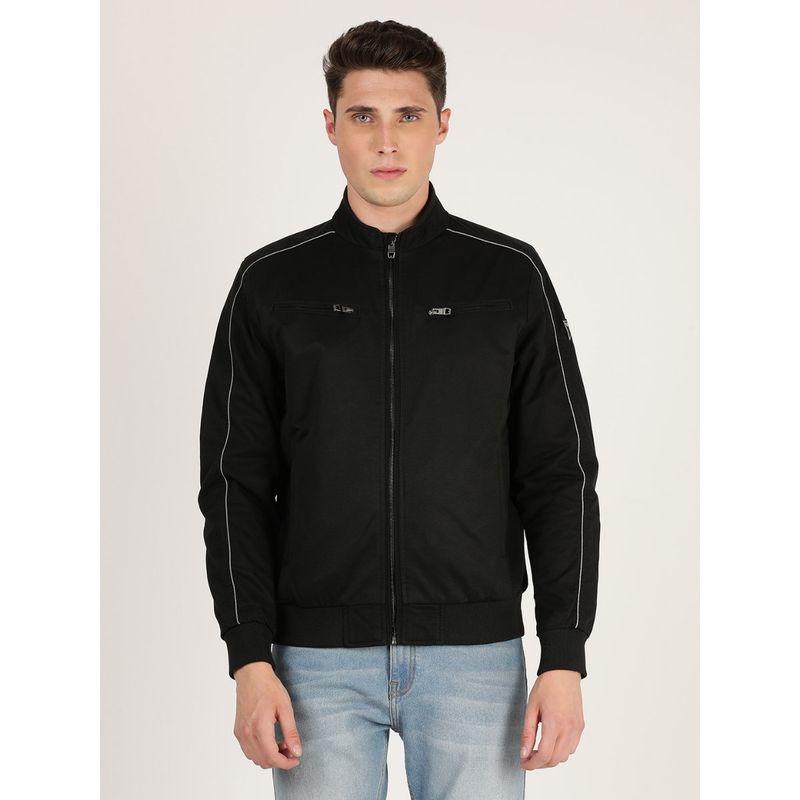 Buy Wrangler Men Solid Black Jacket (Regular) Online
