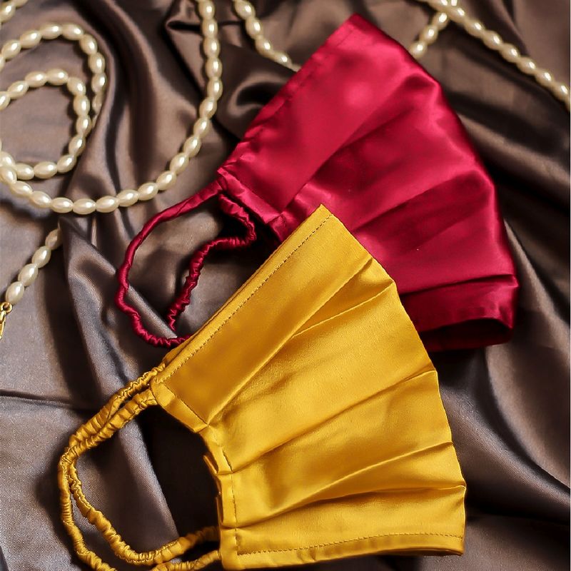 Buy Bellofox Garnet And Citrine Sheen 3-layer 3-ply Satin Cotton Face ...