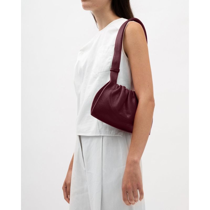 Buy Behno New York Ana Mini Convertible Pebble Shoulder Bag - Bordeaux ...