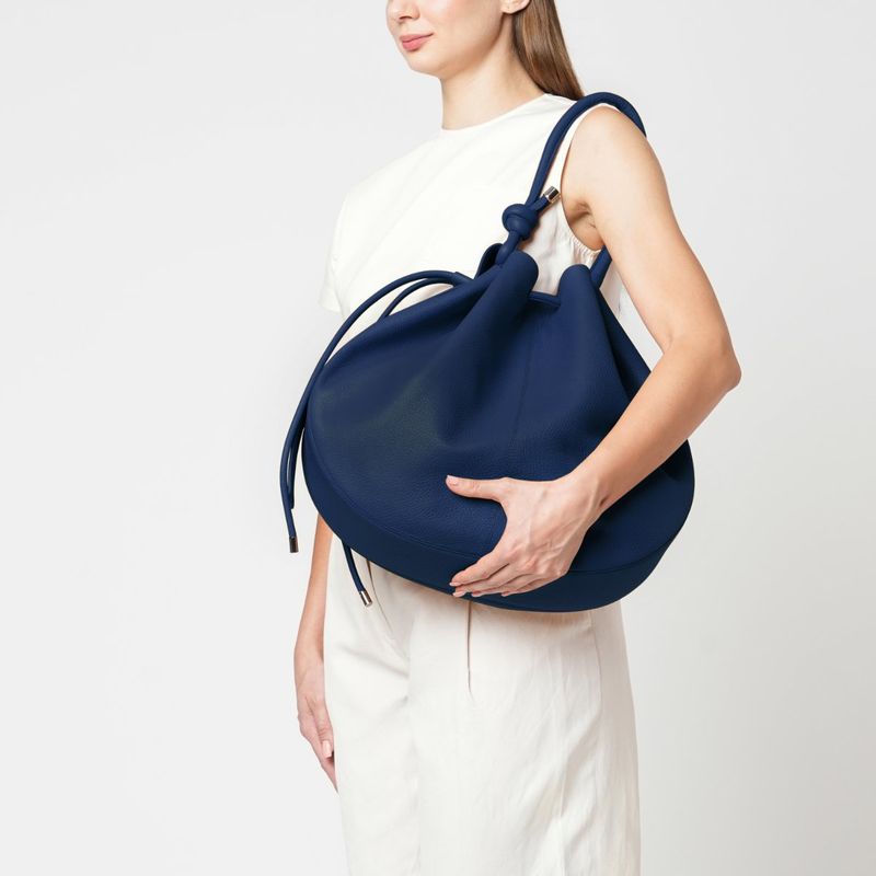 Buy Behno New York Ina Bag Large Pebble Handbag - Navy Online