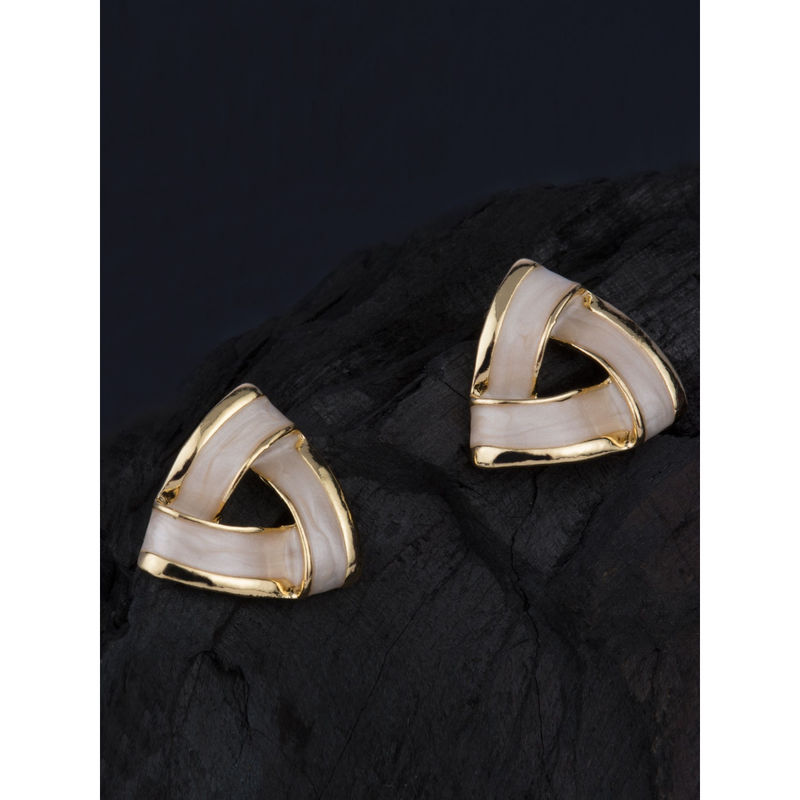 E2O Overlaped Gold Stud Earrings: Buy E2O Overlaped Gold Stud Earrings Online at Best Price in ...