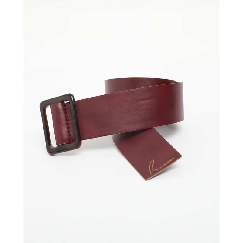 Buy RAREISM France Primary Maroon Leather Belt Online