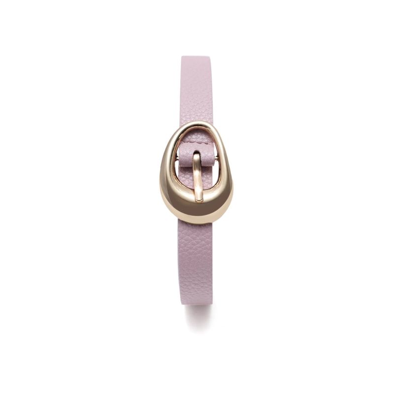 Buy RAREISM Ivy Pastel D Pink Leather Belt Online