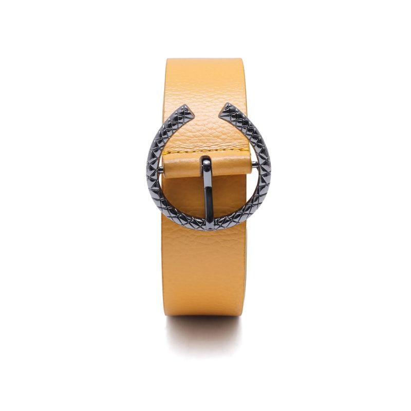 Buy RAREISM Slate Light Mustard Leather Belt Online