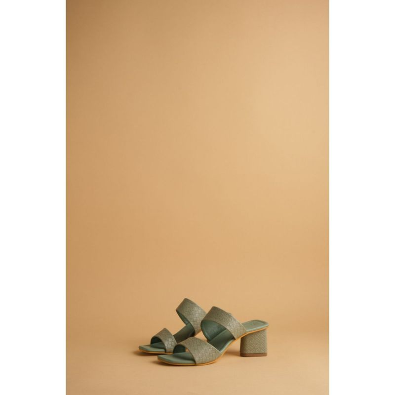 Buy Eridani Textured Green Phiroza Heels Online