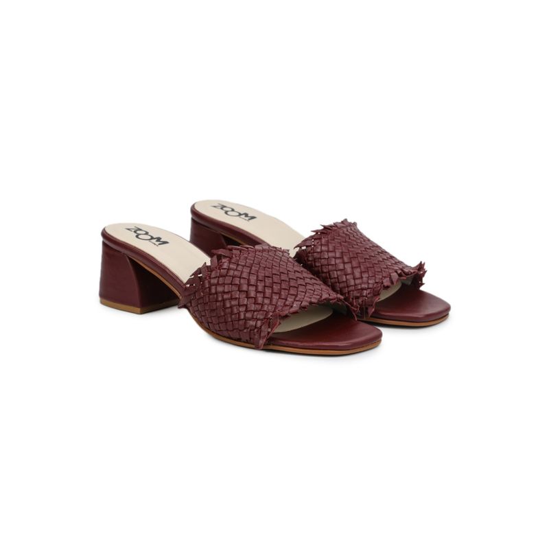 Buy Zoom Shoes Women Red Leather Sandal Heels Online