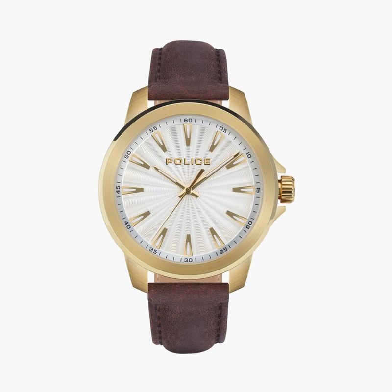 Buy Police Gents Leather White Dial Analog Watch for Men Plpewja2207804 ...