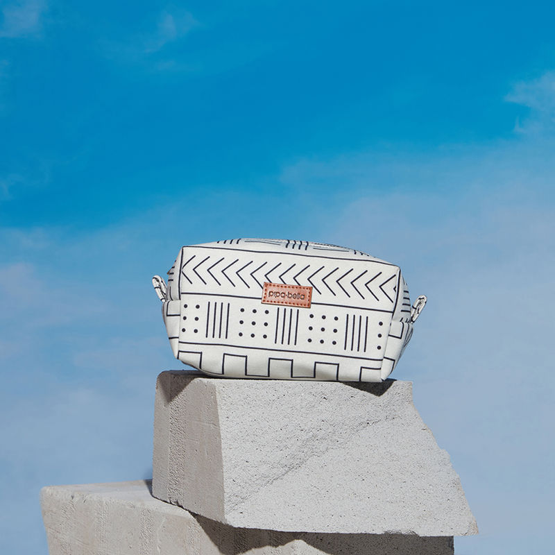 Buy Elegant White Geometric Kate Rectangular Travel Pouch Online