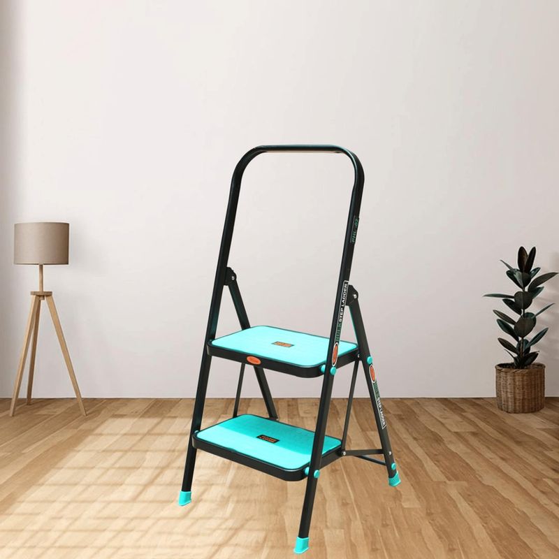 Buy Prime Hulk 2-Steps Heavy-Duty Foldable Steel Step Ladder with Large ...