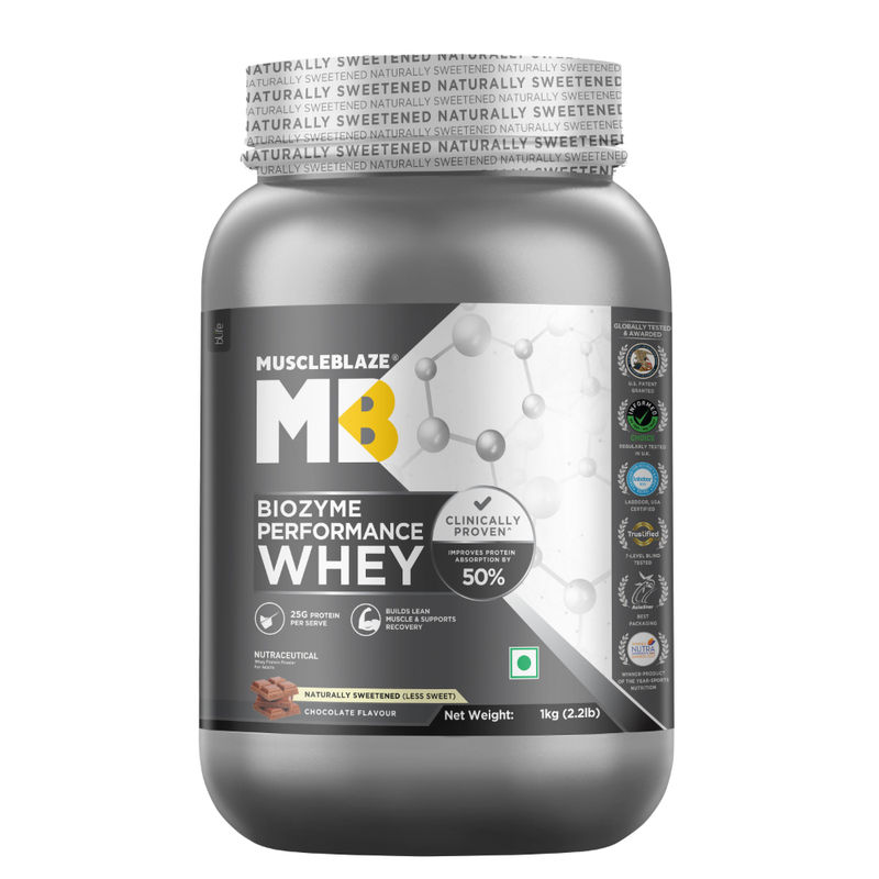 Buy MuscleBlaze Biozyme Performance Whey Protein Powder - Chocolate Online