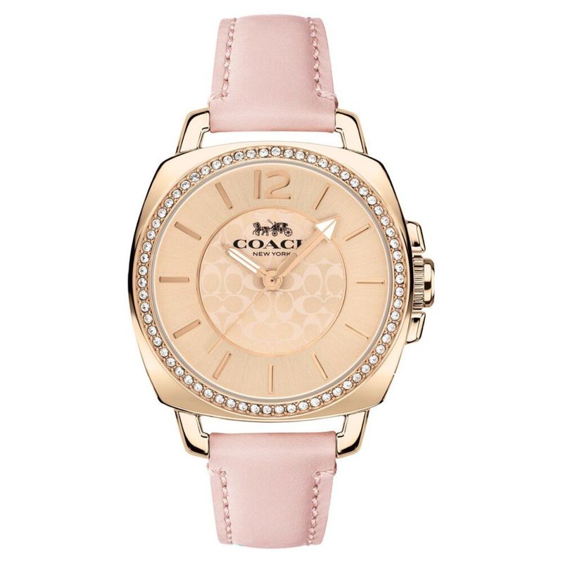 Buy Coach Quartz Analog Rose Gold Dial Leather Strap Watch for Women (M ...