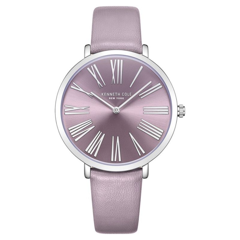 Buy Kenneth Cole Quartz Analog Purple Dial Purple Leather Strap Watch ...