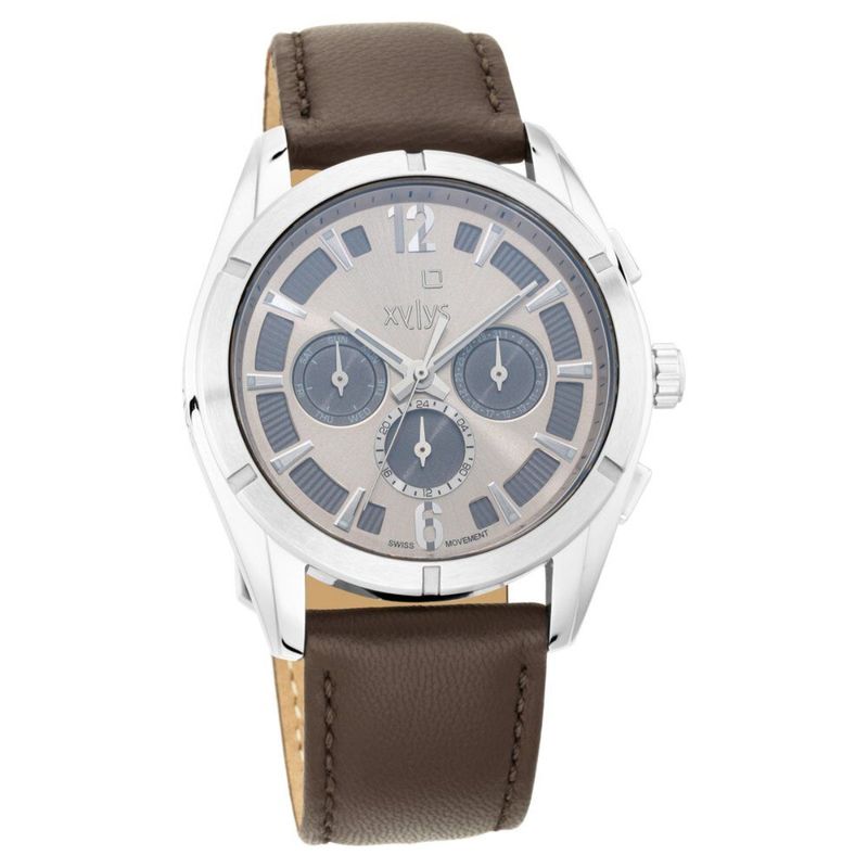 Buy Xylys Men Analog Grey Dial Brown Strap Watches (M) Online