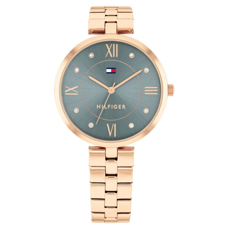 Buy Tommy Hilfiger Quartz Analog Rose Gold Stainless Steel Strap for ...