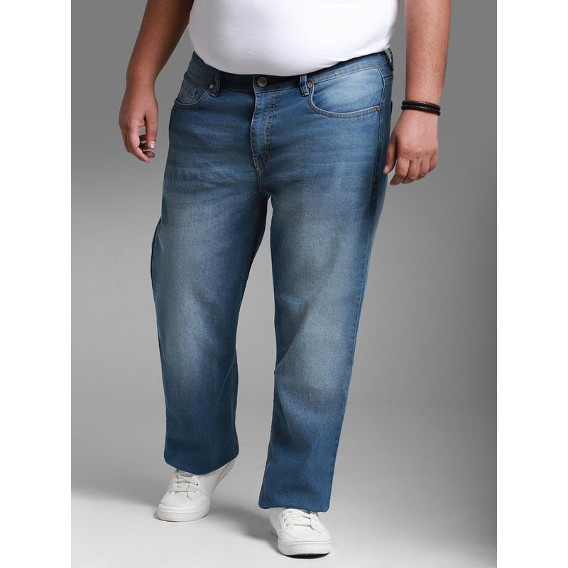Buy High Star Plus Size Men Mid-Rise Light Fade Stretchable Jeans Online