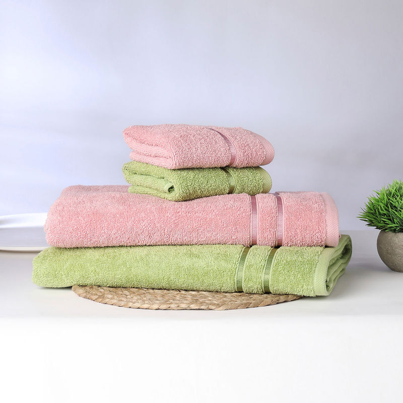 Buy SPACES Edria 100% Cotton Towel Combo Nile Corl Blush Online