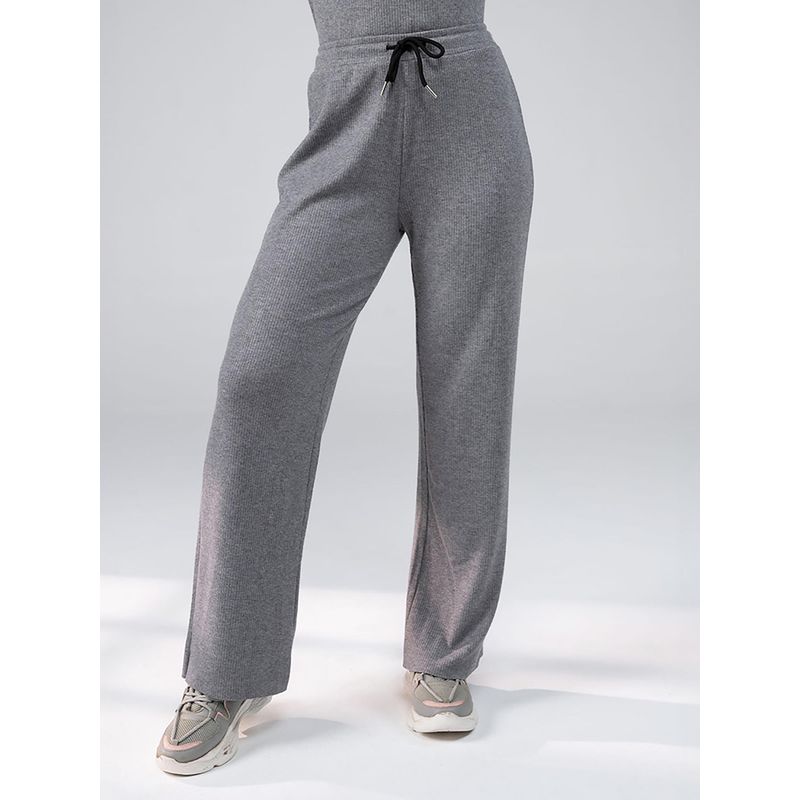 Buy EDRIO Versatile Rib Knit Grey Trackpant Online