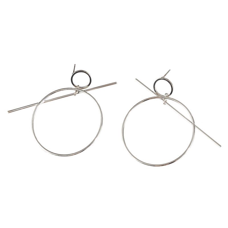 Femnmas Silver Hoop Cross Designer Earrings: Buy Femnmas Silver Hoop ...