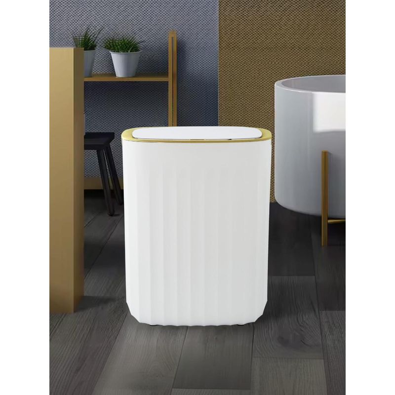 Buy UMAI 12L Stainless Steel Dustbin- White & Gold Online